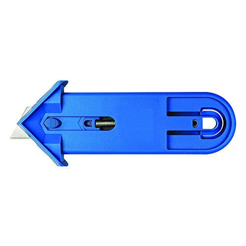 Aviditi EZ1™Ambidextrous Spring-Back Safety Cutter,Blue,Self-Retracting Blade,Easily Cut Boxes,Plastic Strapping&Tape,Blade Easy to Change,Craft&Warehouse Use,Case of 25