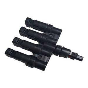 NUZAMAS New 1 Pair Solar Panel T Branch Connectors Cable Coupler Combiner - 1 Male to 4 Female(M/4F) and 1 Female to 4 Male(F/4M)