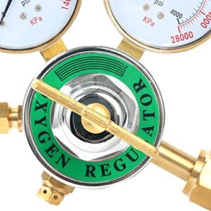 Yaetek Oxygen Regulator Large Tank Gauge Cutting Torch Regulator Outlet 0-200PSI Inlet 0-4000PSI CGA 540