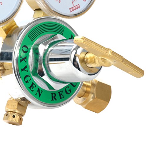 Yaetek Oxygen Regulator Large Tank Gauge Cutting Torch Regulator Outlet 0-200PSI Inlet 0-4000PSI CGA 540