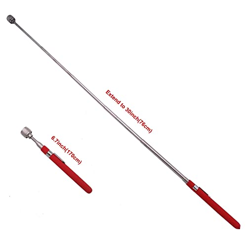 VASTOOLS Telescopic Magnetic Pickup Tool,10LB Magnet Stick, 30" Extendable Magnet with Pocket Clip