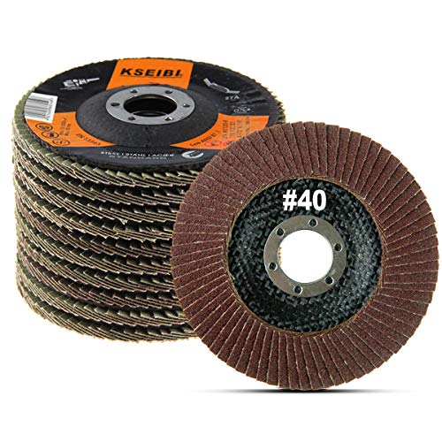 KSEIBI 4 1/2 in Flap Disc Aluminum Oxide 10 Pack Auto Body Sanding Grinding Wheel (40 Grit) 686008