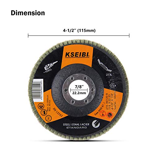 KSEIBI 4 1/2 in Flap Disc Aluminum Oxide 10 Pack Auto Body Sanding Grinding Wheel (40 Grit) 686008