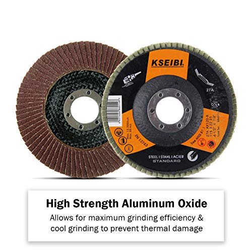 KSEIBI 4 1/2 in Flap Disc Aluminum Oxide 10 Pack Auto Body Sanding Grinding Wheel (40 Grit) 686008