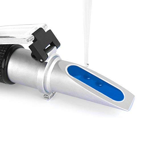 TRZ 4-in-1 Antifreeze Refractometer Ethylene Glycol, Propylene Glycol in Antifreeze Freezing Point Temperature and Concentration, AdBlue, DEF and Industrial Battery Fluid