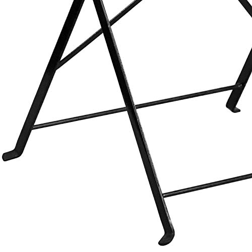 Flash Furniture Oia Commercial Grade 28" Square Black Indoor-Outdoor Steel Folding Patio Table