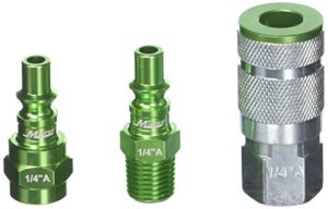 milton - s-303akit colorfit by coupler & plug kit- (a-style, green) - 1/4" npt, (3-piece)