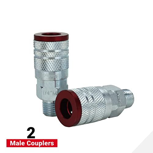 Milton S-314MKIT ColorFit Coupler & Plug Kit - (M-Style, Red) - 1/4" NPT, (14-Piece)