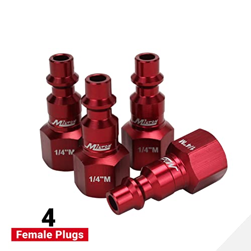 Milton S-314MKIT ColorFit Coupler & Plug Kit - (M-Style, Red) - 1/4" NPT, (14-Piece)