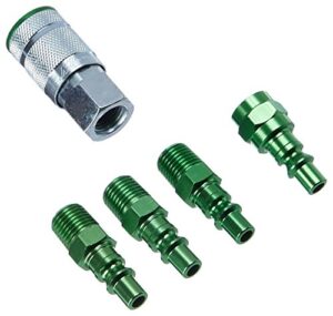 colorfit by milton coupler & plug kit - (a-style, green) - 1/4" npt, (5-piece) -s-305akit