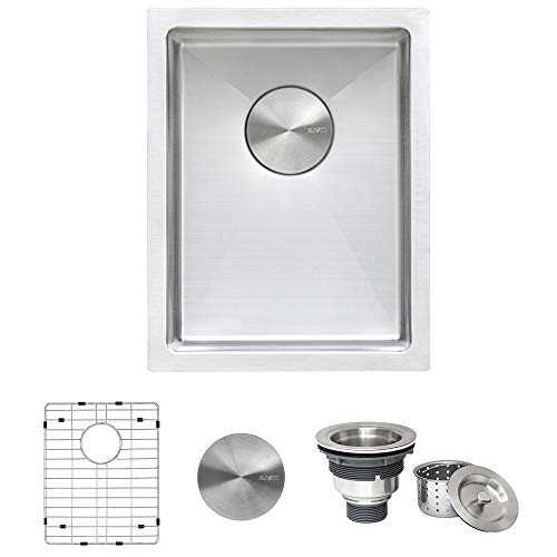 Ruvati 14-inch Undermount Wet Bar Prep Sink Tight Radius 16 Gauge Stainless Steel Single Bowl - RVH7114