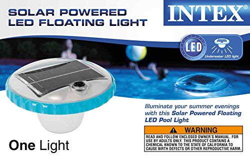 Intex Floating LED Pool Light, Solar Powered with Auto-On at Night