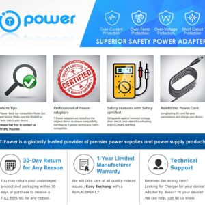 T POWER Car Charger for BLUETTI EB3A EB70 EB70S Rockpals NinjaBatt OKPRO Portable Power Station 200W 250W 300W & 500 Watt Solar Generator Auto ADC Adapter Power Supply