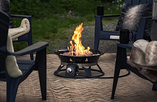 Outland Living Portable Propane Fire Pit, 21-inch, 58,000 BTU with Fire Pit Cover & Carry Kit, Smokeless Gas Firebowl | Perfect for Camping, Patio, Backyard, Tailgating, Deck, RV| Black 863 Cypress