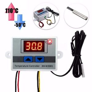 HiLetgo 220V Digital LED Temperature Controller Thermostat Control Switch NTC 10K Probe XH-W3001