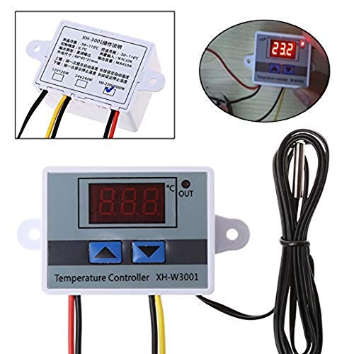 HiLetgo 220V Digital LED Temperature Controller Thermostat Control Switch NTC 10K Probe XH-W3001