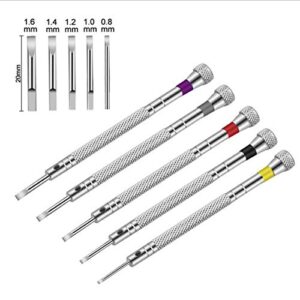 Micro Precision Jewelry Screwdriver Set - 5 PCS Screwdrivers with 5 Extra Replace Blades for Watch Repair,Eyeglasses Repair,Jewelry Work,Electronics Repair