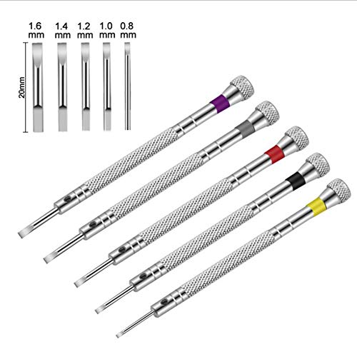 Micro Precision Jewelry Screwdriver Set - 5 PCS Screwdrivers with 5 Extra Replace Blades for Watch Repair,Eyeglasses Repair,Jewelry Work,Electronics Repair