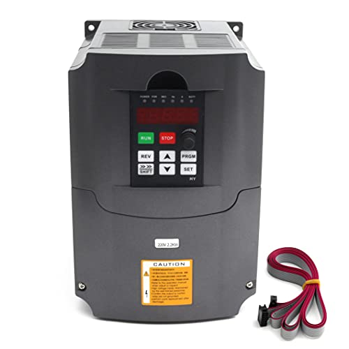 RATTMMOTOR Variable Frequency Drive 2.2KW 220V VFD Drive Inverter Frequency Converter Single Phase Input, 3 Phase Output for VFD Water-cooled Air-cooled Spindle Motor Speed Control+VFD Extension Cable