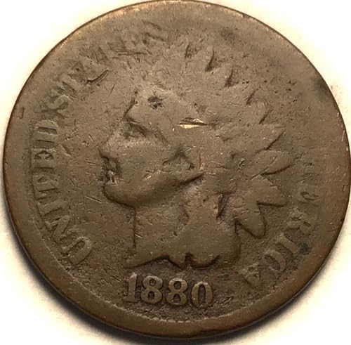 1880 P Indian head Cent Penny Seller Good