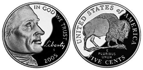 2005 S Deep Cameo Proof Jefferson Nickel Set 2-coins Buffalo and Ocean View 5c US Mint DCAM