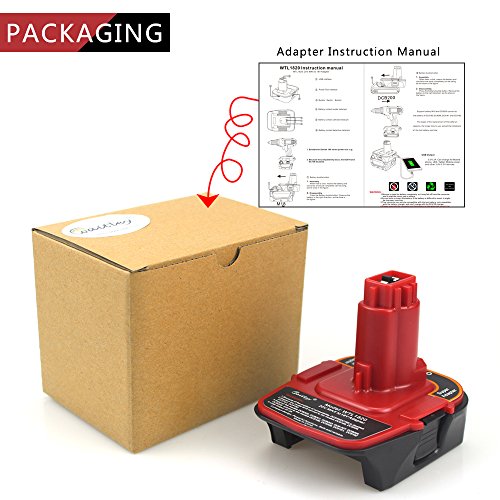 waitley Battery Adapter for Dewalt DCA1820 18V-20V Converter with USB Port Function Compatible with DC9096 DE9096