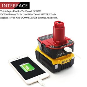 waitley Battery Adapter for Dewalt DCA1820 18V-20V Converter with USB Port Function Compatible with DC9096 DE9096