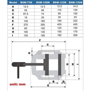 KAKA INDUSTRIAL Drill Press Clamping Vice,Precise Drilling Press Vise (BSM-75N)