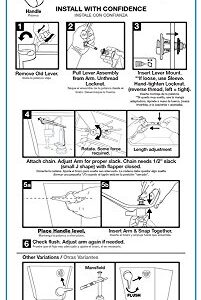 Fluidmaster 641 PERFECT FIT Universal Toilet Tank Flush Lever In Chrome, Metal Toilet Handle With Adjustable Arm