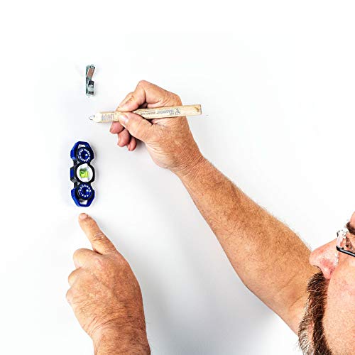 Vaughan Magnetic Stud Finder Leveler, Locate Screws, Nails, Metal Studs with Magnet, Level Tool, Drywall, Plaster, Blue - 050044 Small