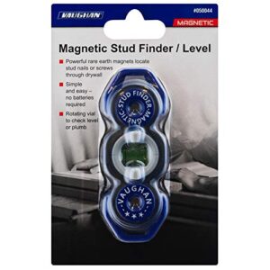 Vaughan Magnetic Stud Finder Leveler, Locate Screws, Nails, Metal Studs with Magnet, Level Tool, Drywall, Plaster, Blue - 050044 Small