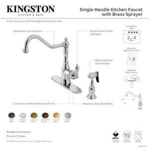 Kingston Brass GSY7705ACLBS 8" Centerset Kitchen Faucet, 9-7/16" in Spout Reach, Oil Rubbed Bronze