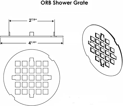 4-1/4" Snap-in Shower Drain Grate Strainer Replacement Cover Oil Rubbed Bronze Round