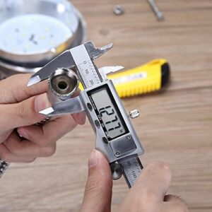 Electronic Digital Vernier Caliper, LOUISWARE Stainless Steel Caliper 150mm/0-6 inch Measuring Tools with Extra-Large LCD Screen, inch/Metric Conversion