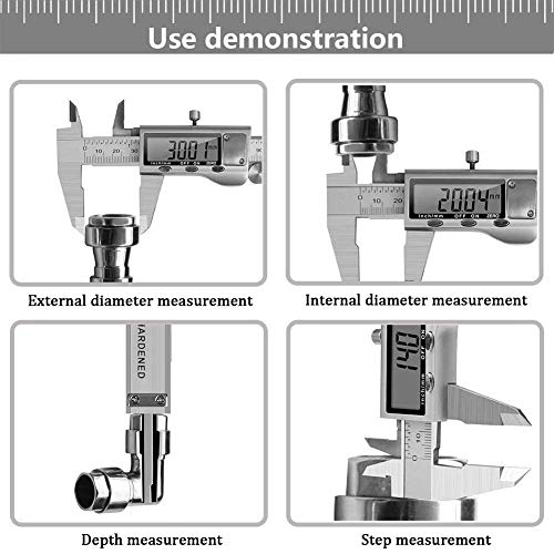 Electronic Digital Vernier Caliper, LOUISWARE Stainless Steel Caliper 150mm/0-6 inch Measuring Tools with Extra-Large LCD Screen, inch/Metric Conversion