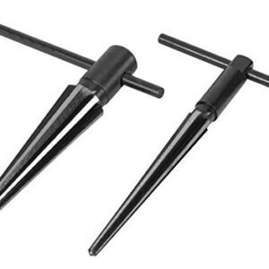 Performance Tool W2967 Tapered Reamer Set with T-Handle and Carbon Steel Contstruction to Align Holes or Remove Burrs from Pipe, Tubes, and More (2-Piece), Black