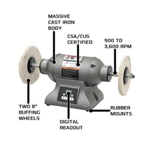 JET IBG-8VSB, 8-Inch Variable-Speed Industrial Buffer, 1 HP, 1Ph 115/230V (578218)