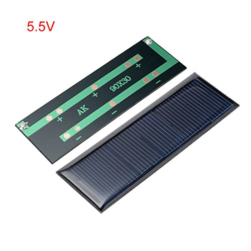 uxcell® 5Pcs 5.5V 60mA Poly Mini Solar Cell Panel Module DIY for Light Toys Charger 90mm x 30mm