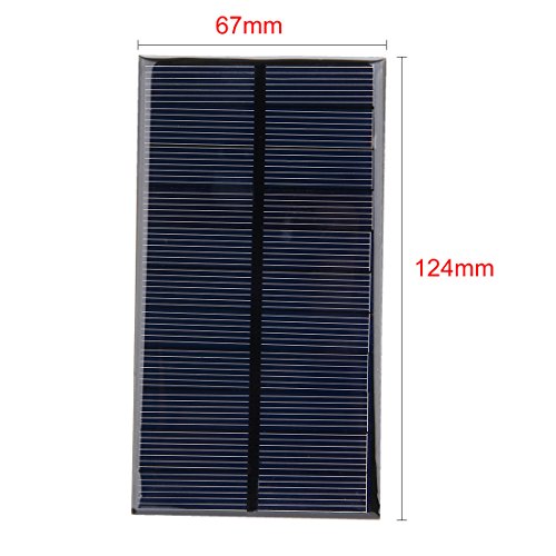 uxcell 5Pcs 5.5V 180mA Poly Mini Solar Cell Panel Module DIY for Light Toys Charger 124mm x 67mm