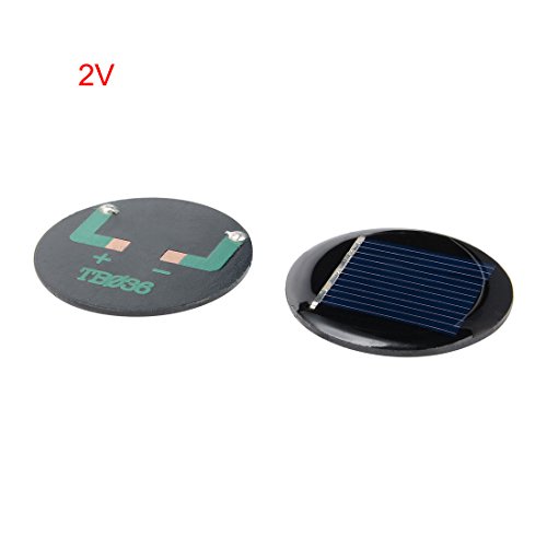 uxcell 5Pcs 2V 40mA Poly Mini Round Solar Cell Panel Module DIY for Light Toys Charger 36mm Diameter