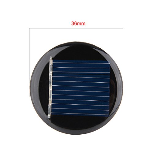 uxcell 5Pcs 2V 40mA Poly Mini Round Solar Cell Panel Module DIY for Light Toys Charger 36mm Diameter