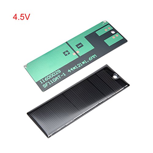 uxcell 5Pcs 4.5V 130mA Poly Mini Solar Cell Panel Module DIY for Light Toys Charger 44mm x 121mm