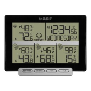 la crosse technology 308-1412-3tx-int wireless weather station (including 3 sensors) , black