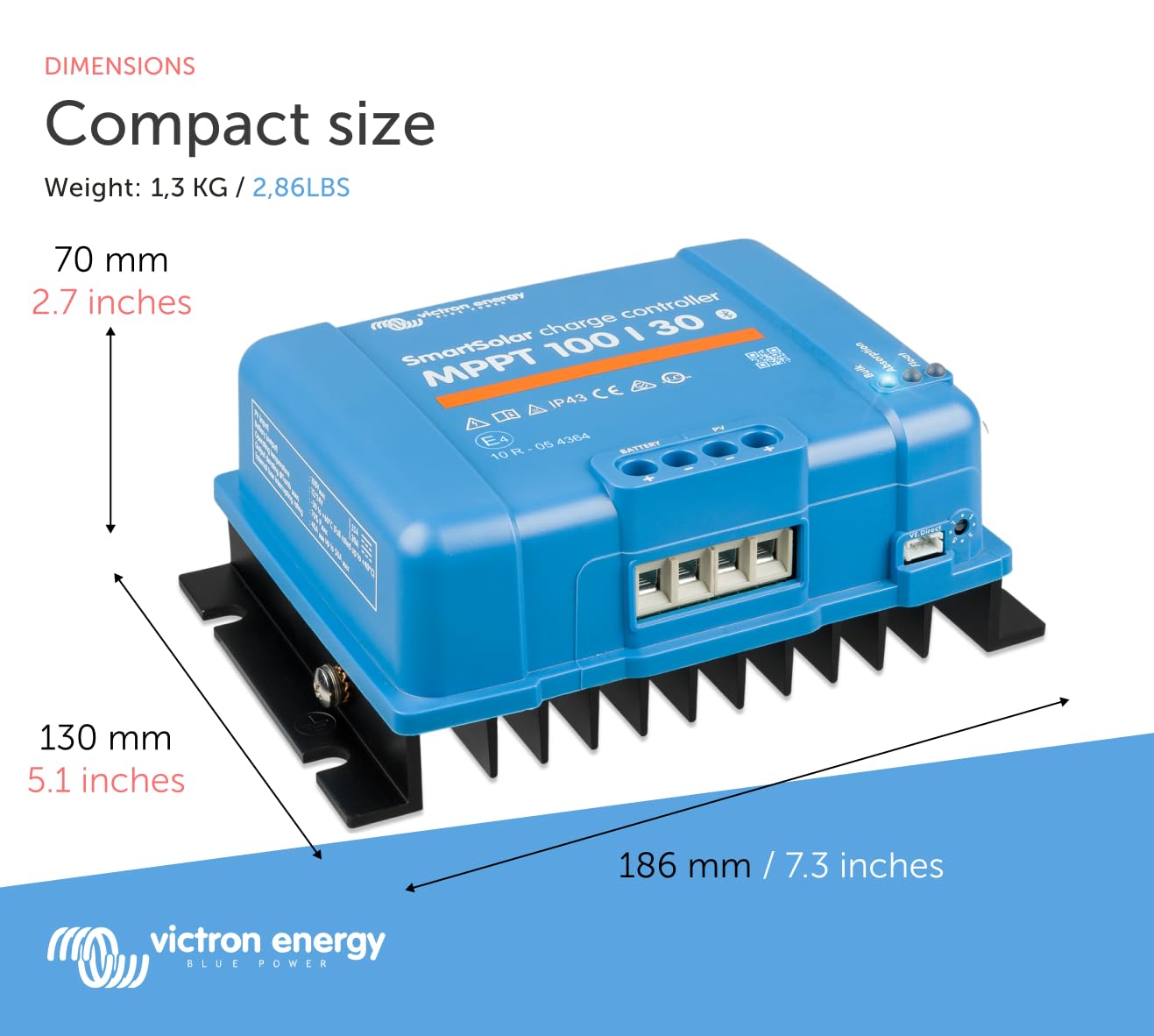 Victron Energy SmartSolar MPPT 100V 30 amp 12/24-Volt Solar Charge Controller (Bluetooth)