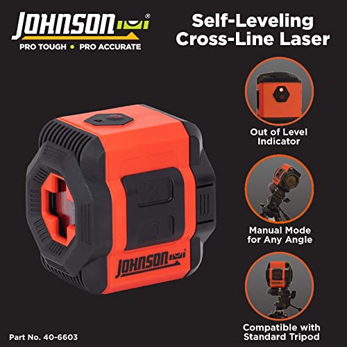 Johnson Level & Tool 40-6603 Self-Leveling Cross-Line Laser, Red, 1 Laser