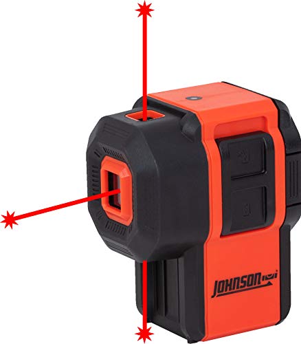 Johnson Level & Tool 40-6646 Self-Leveling 3 Dot Laser w/ 2 Plumb Dots and 1 Level Dot, 4.5", Red, 1 Laser