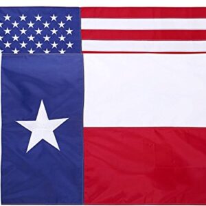 State of Texas + USA Flags 3x5 Feet Combo Pack - Embroidered 210D Nylon Flags with Sewn Panels