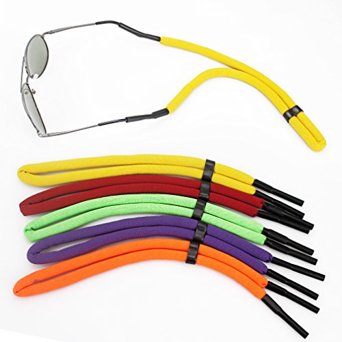 FASOTY 5 Pcs Floating Sunglass Strap Adjustable Floating Foam Glasses Strap Eyewear Retainer Safety Sport Sunglasses Strap