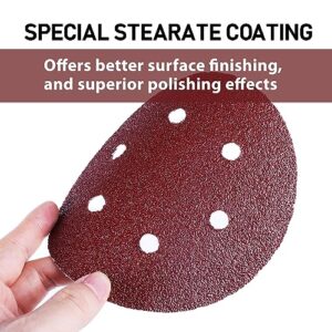 LotFancy Sanding Discs 6 Inch 6 Hole, 130PCS 40 60 80 100 120 180 240 320 400 800 1000 1500 2000 Grit Sandpaper Assortment - Orbital Sander Pad, Hook and Loop Round Sand Paper