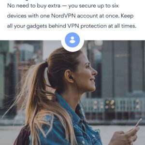 NordVPN Standard – 18-Month VPN & Cybersecurity Software Subscription For 6 Devices - Block Malware, Malicious Links & Ads, Protect Personal Information | PC/Mac/Mobile | Activation code via Mail